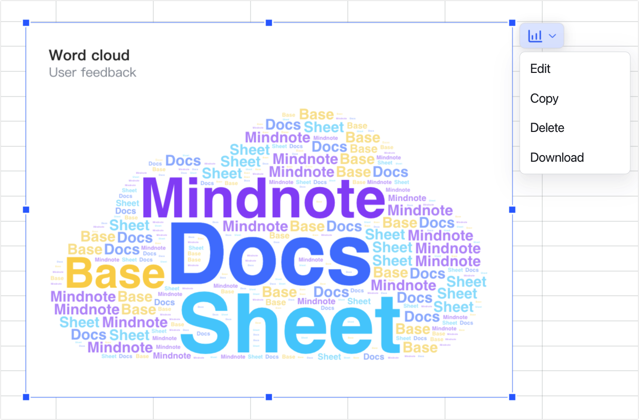 Use word clouds in Sheets