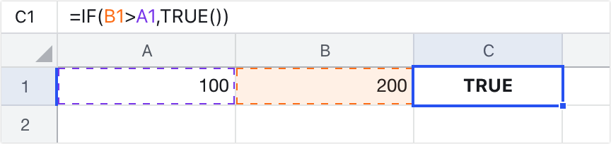 TRUE function for Sheets