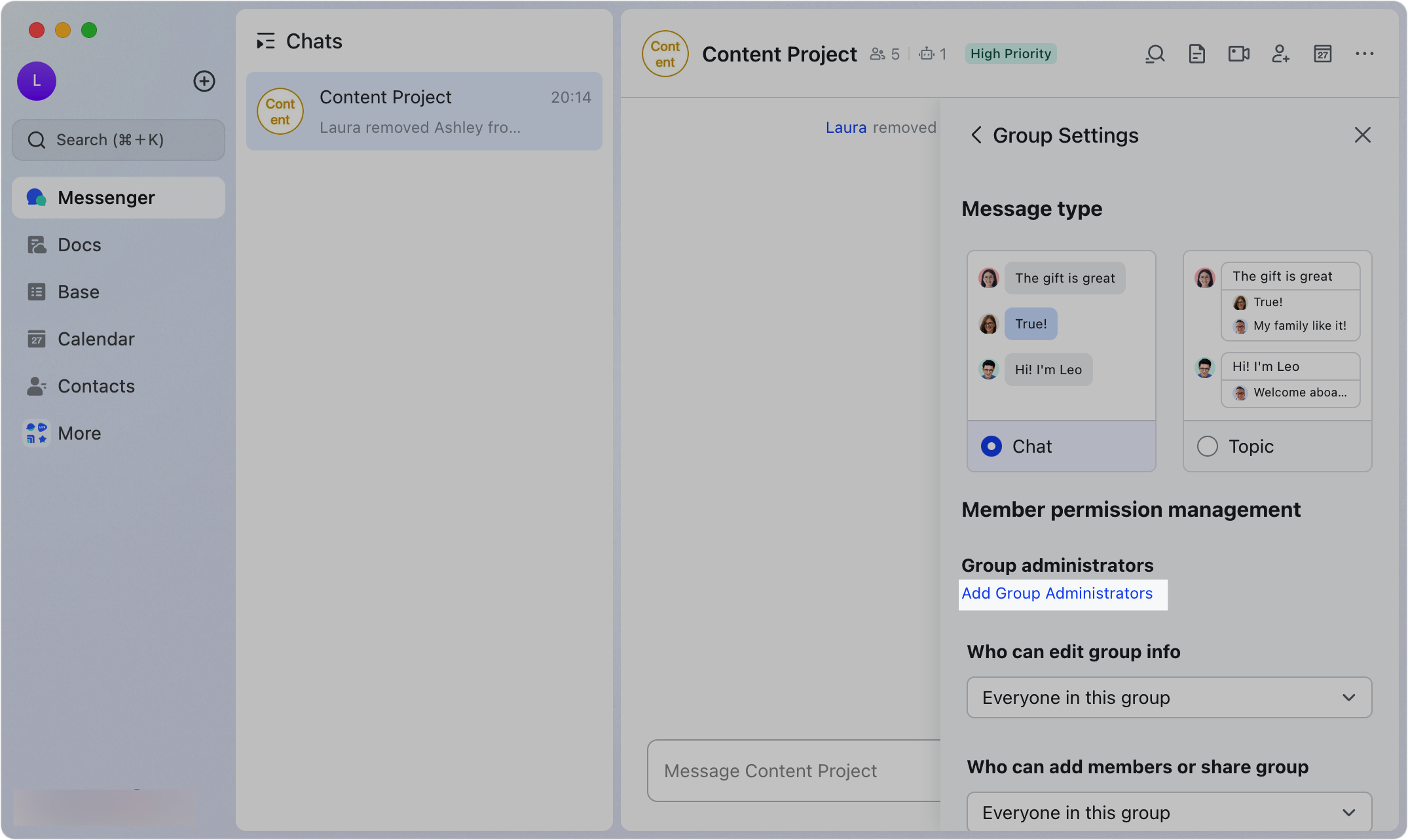 Manage group administrators