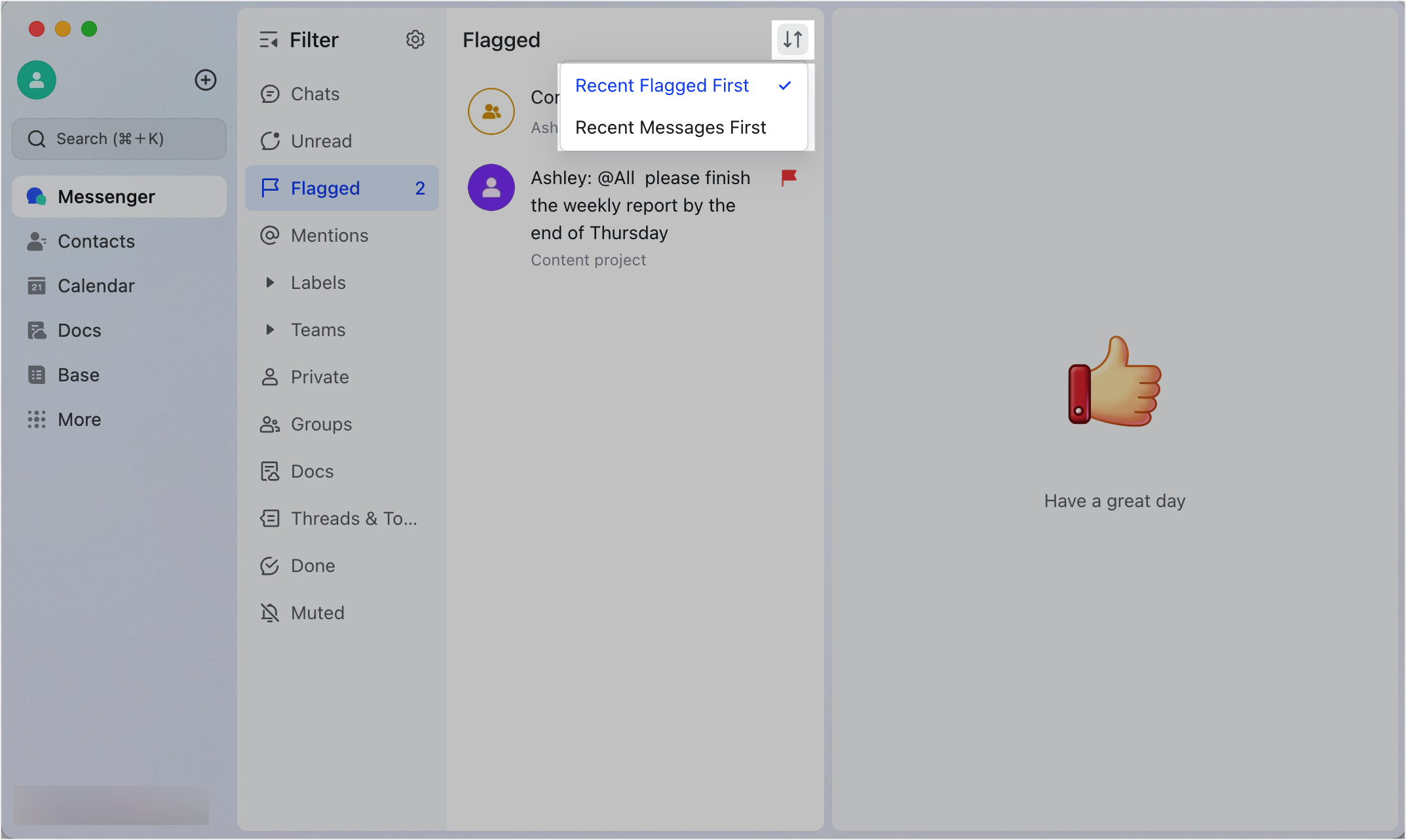 Flag chats and messages