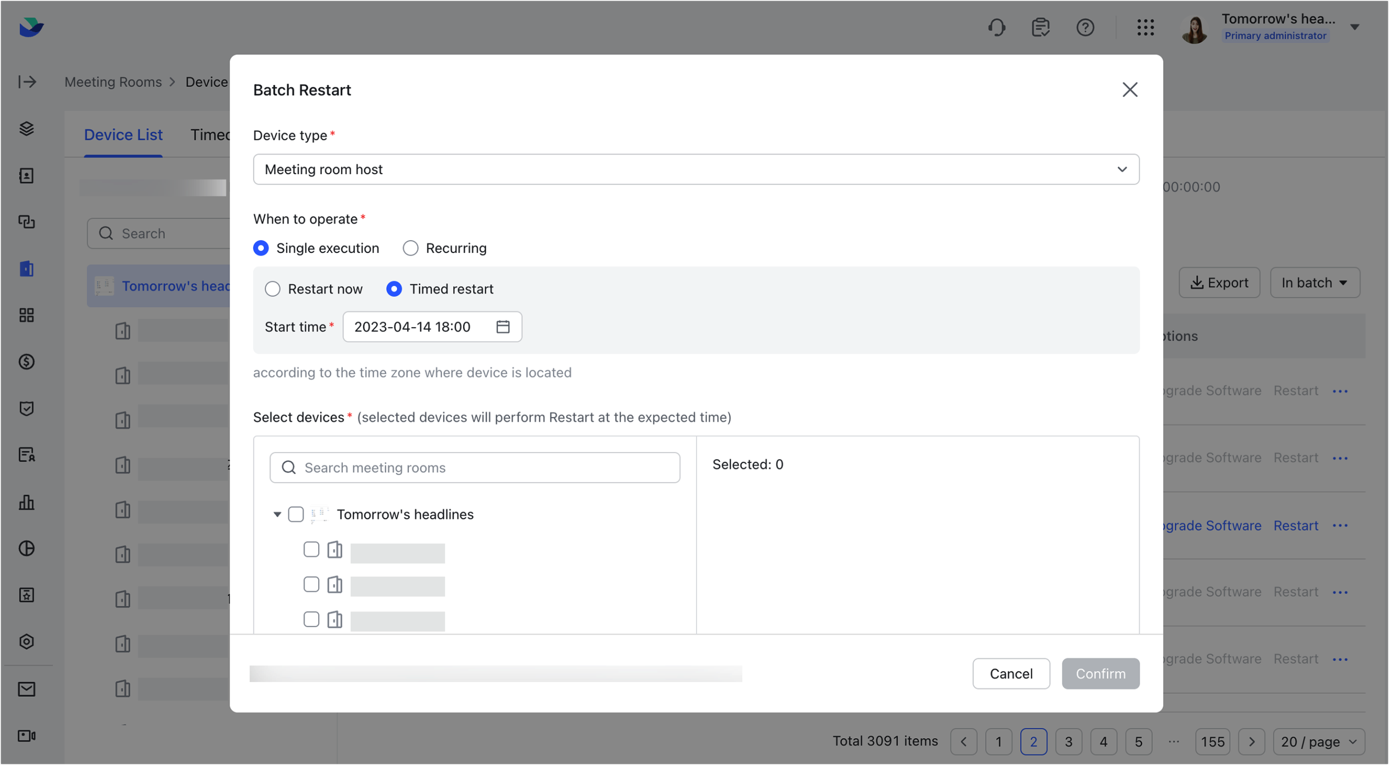 Admin | Manage Meeting Room devices