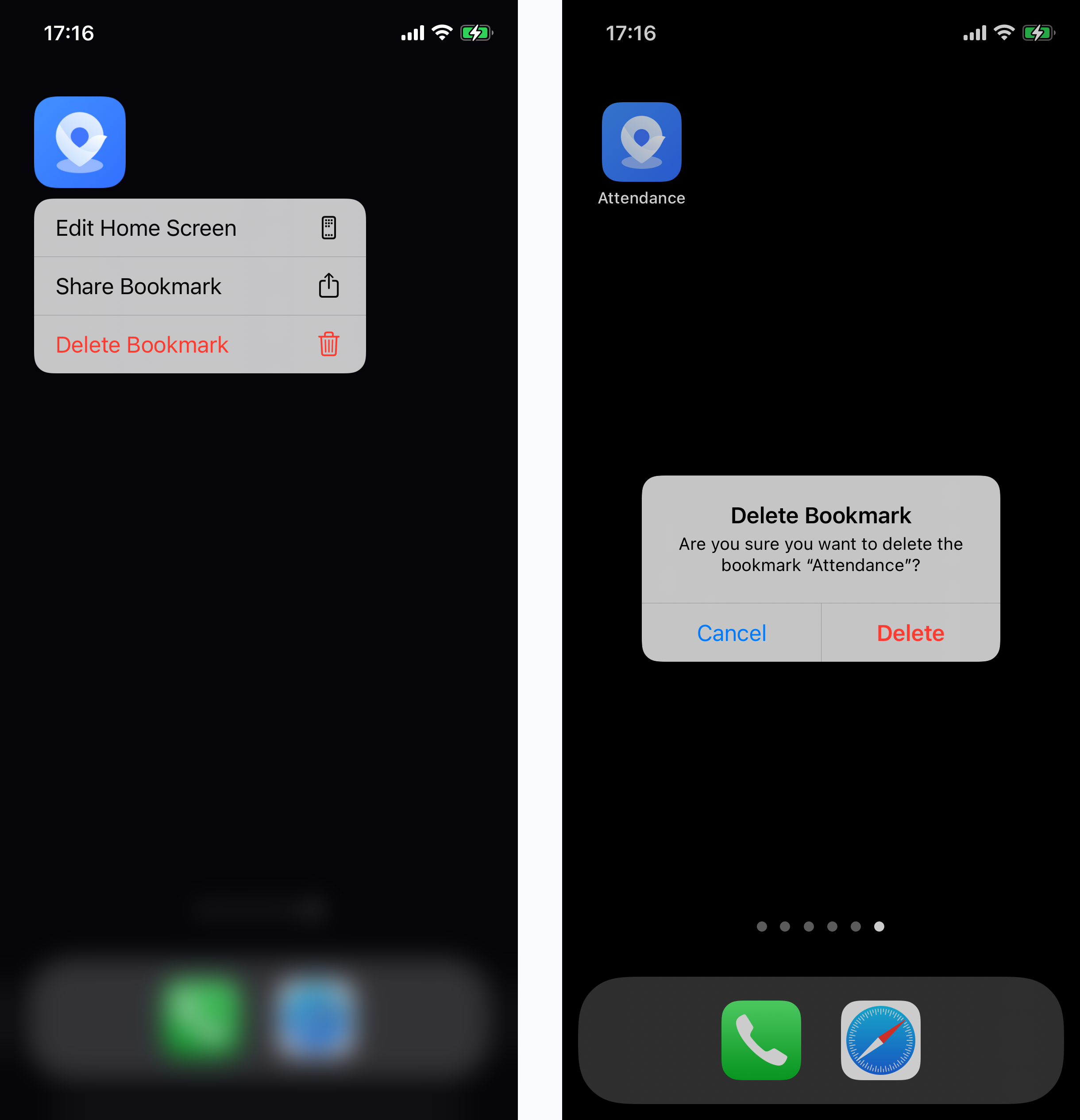 Add an app to the home screen of a mobile device