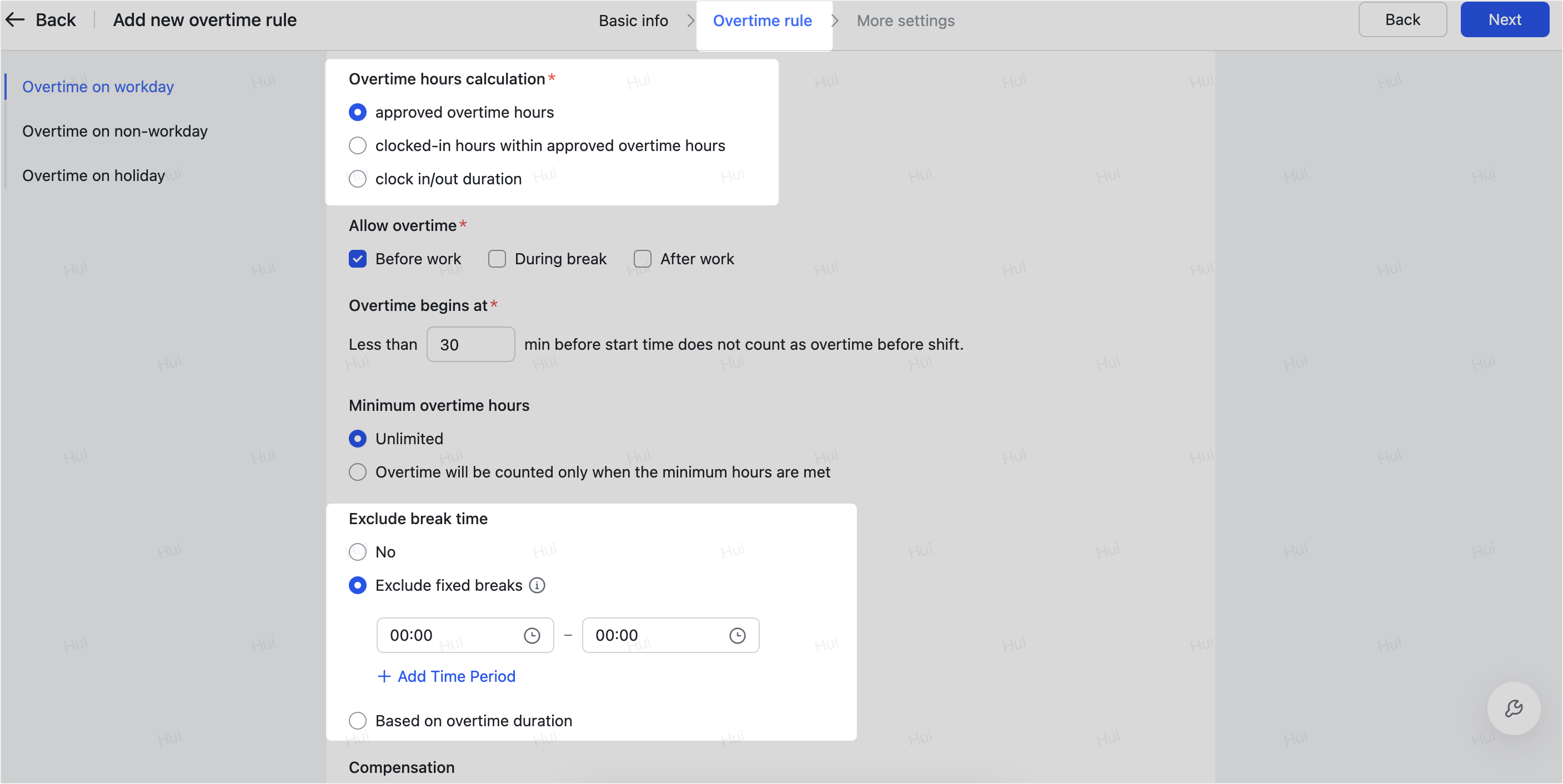Admin | Configure shift settings