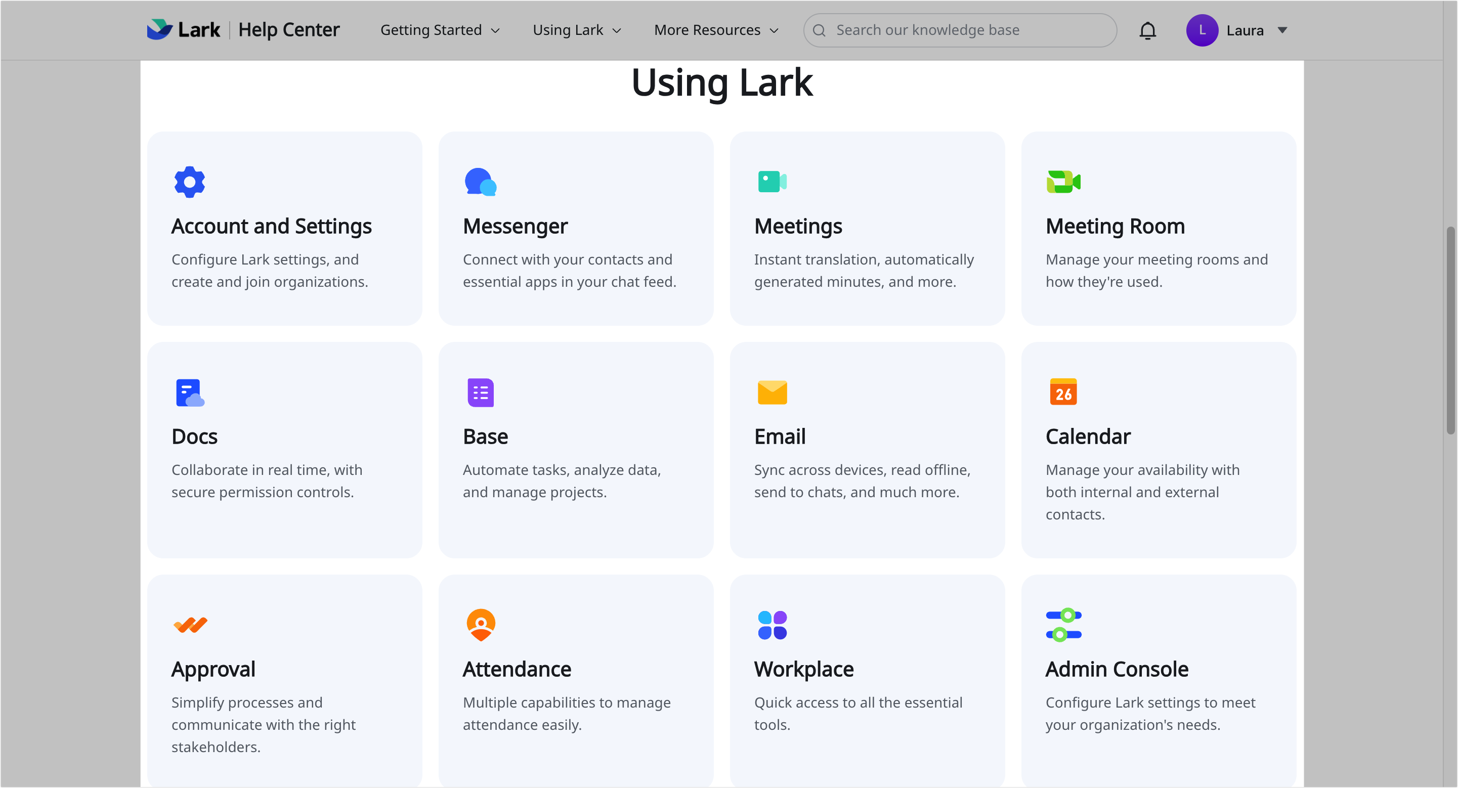 Use the Lark Help Center