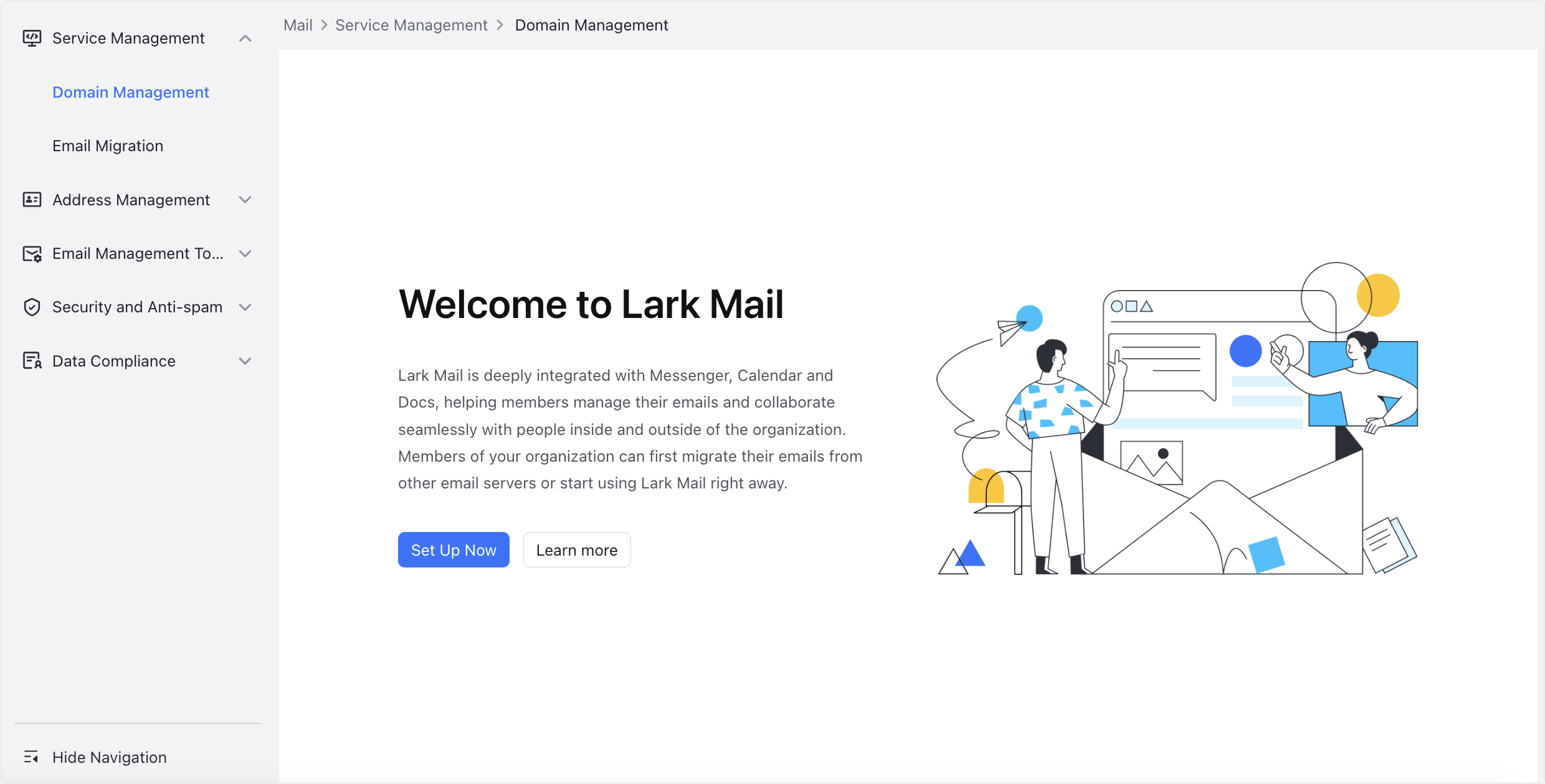 Quản trị viên | Thiết lập dịch vụ email trong Lark