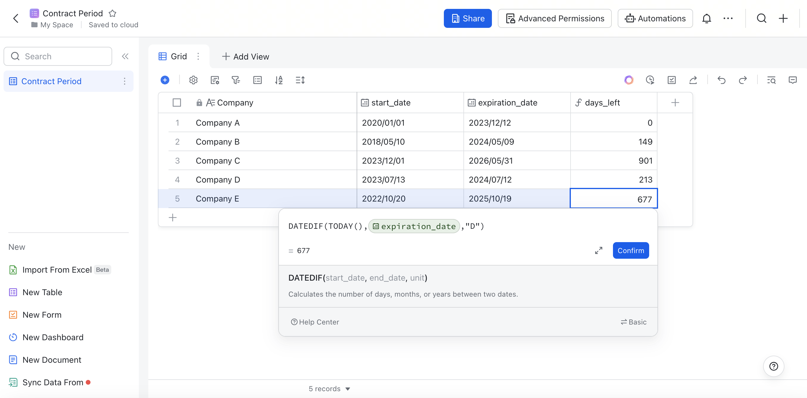 Use The Datedif Function For Base