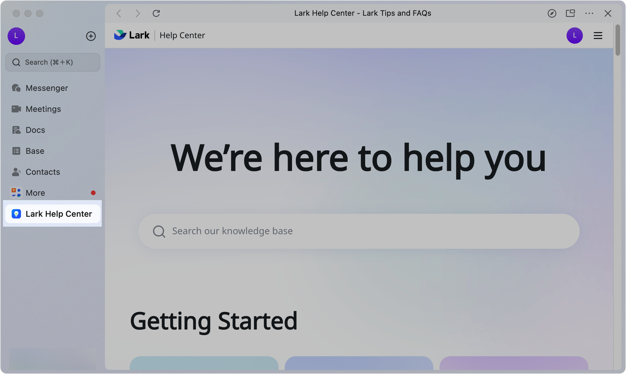 Use the Lark Help Center