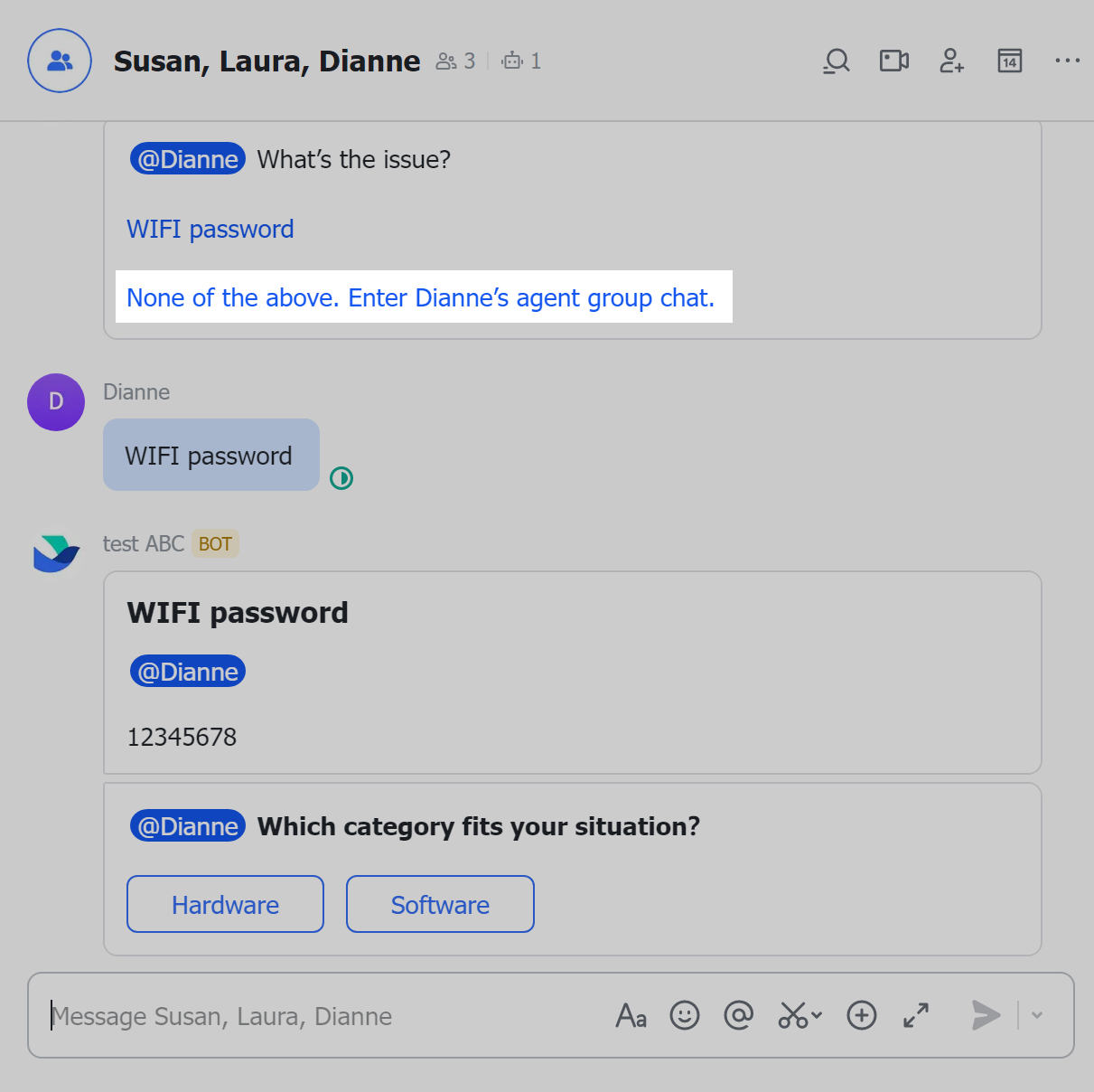 Use Help Desk bots in group chats