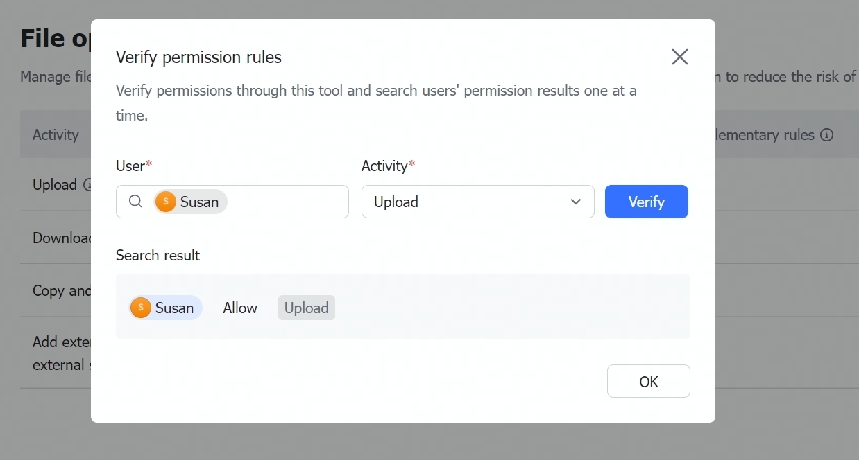 Admin | Set up file operation permissions for members