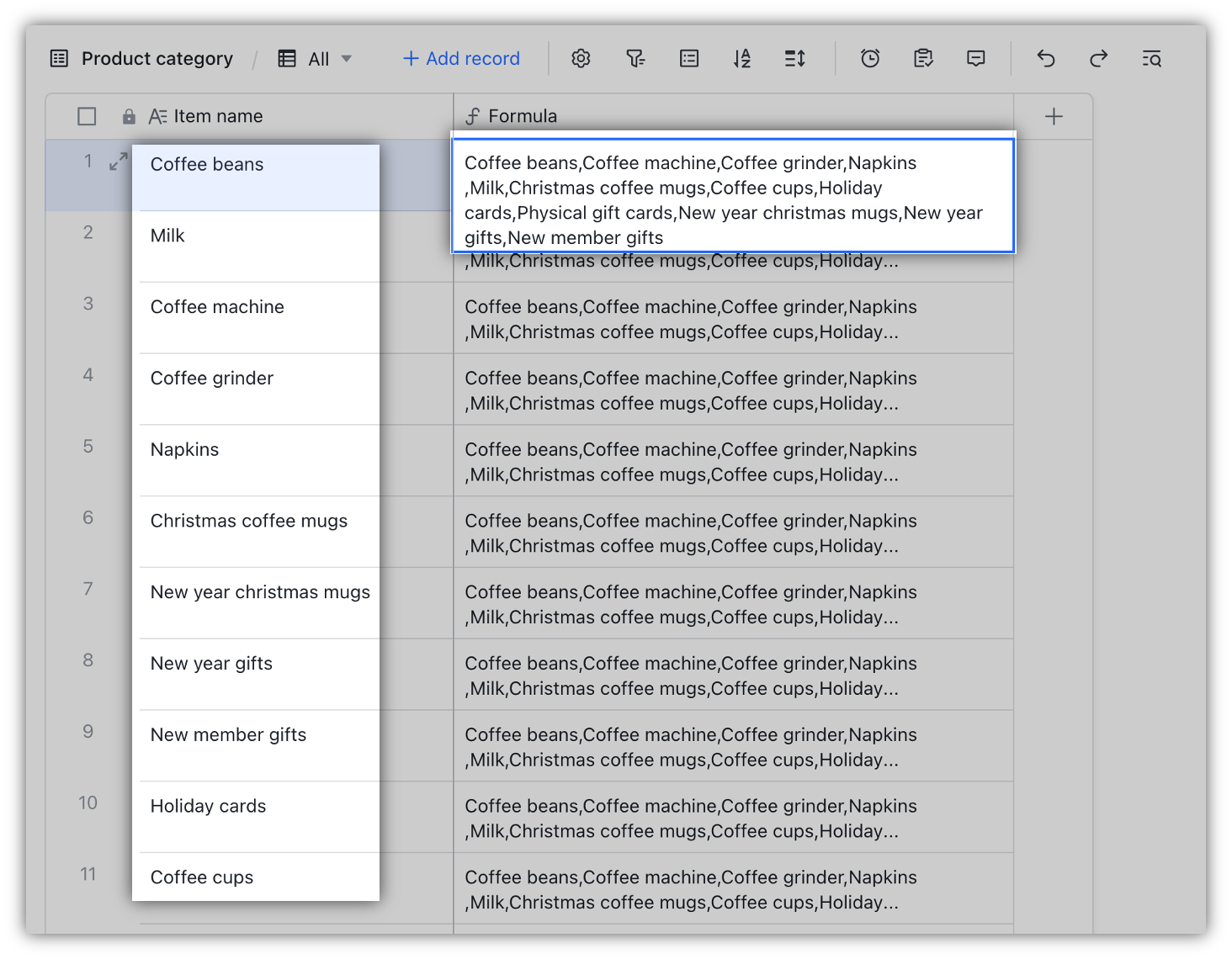 Overview of formula fields in Base