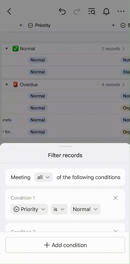 Use groups and filters in Base
