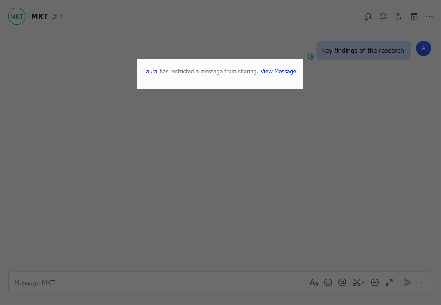 Restrict message sharing