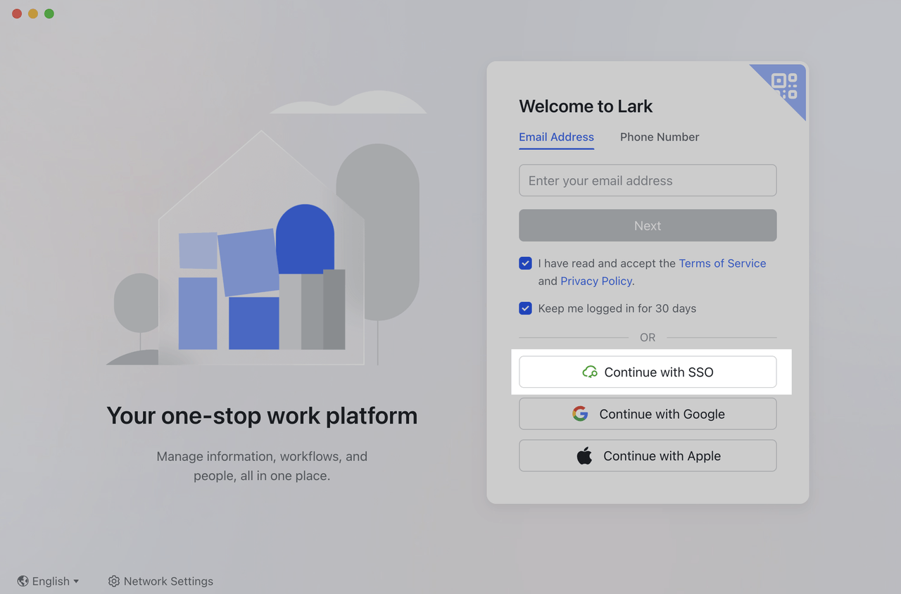 Log in and log out of your Lark account