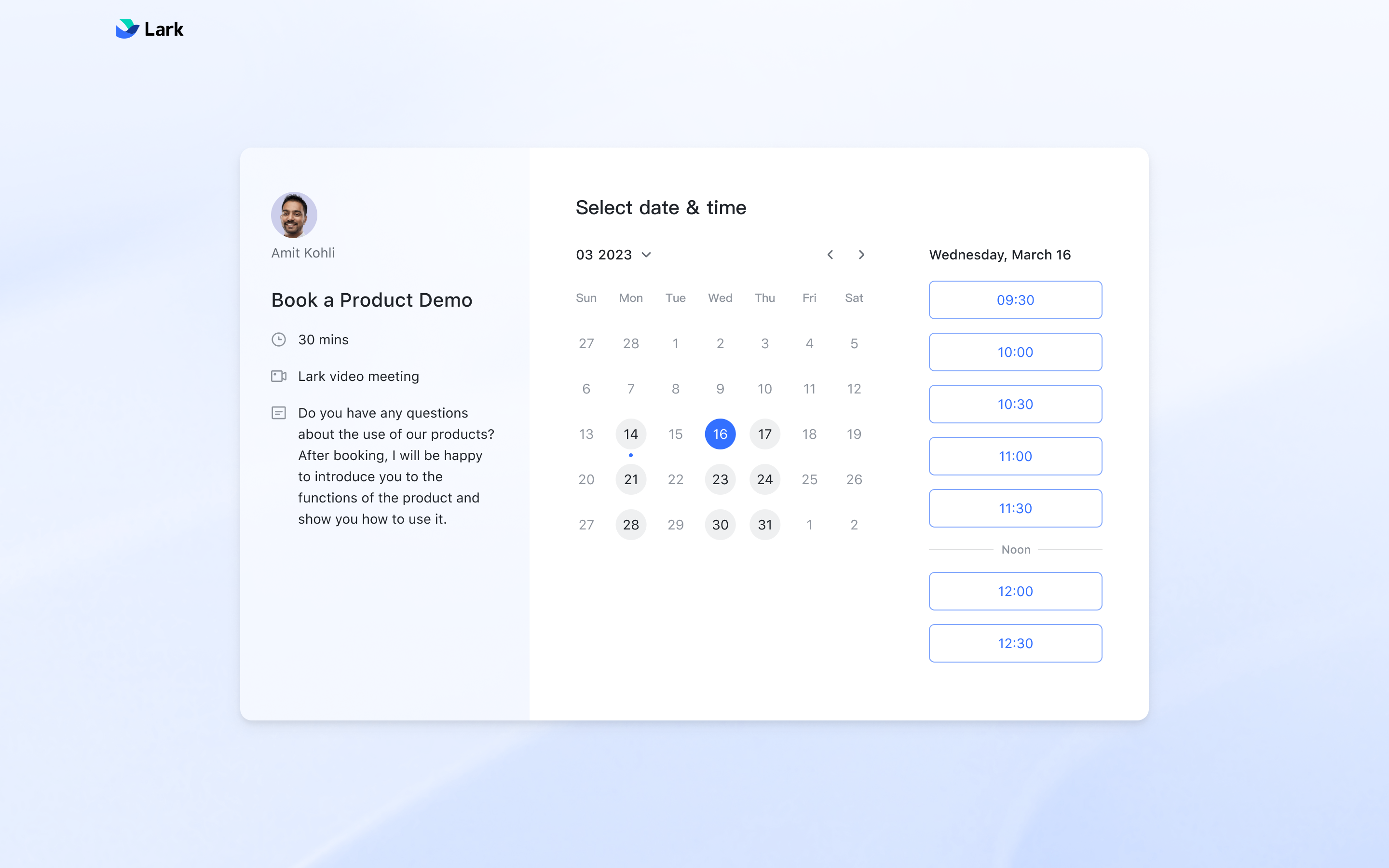 Create One-on-One event